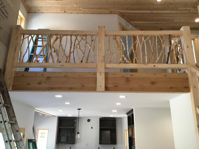 White Cedar or Red Pine Twig Railing - Homestead Timbers