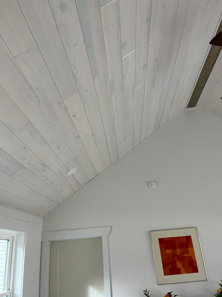 White Pine Nickel Gap Paneling Pre-finished - Bluestain Whitewash - Homestead Timbers